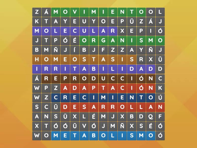 SERES VIVOS - Wordsearch