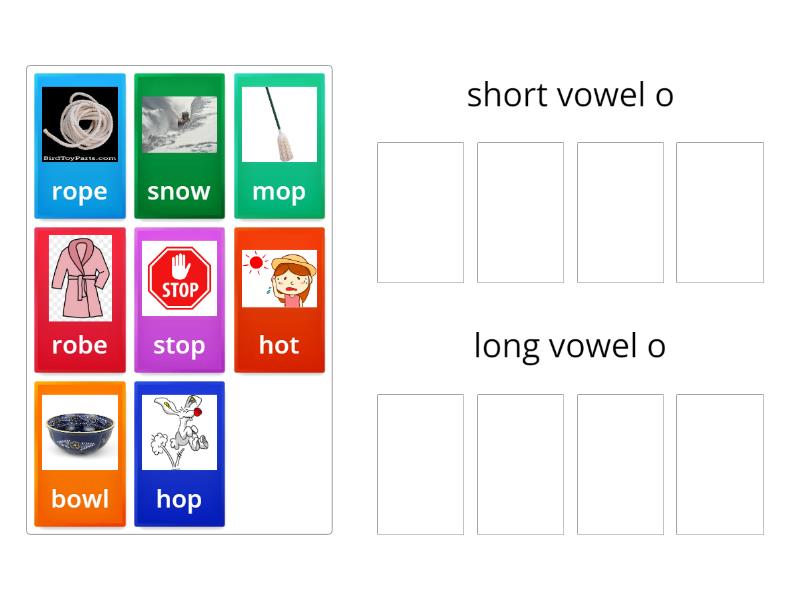 long and short vowel o - Group sort