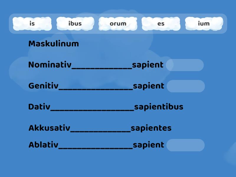 Lektion 038: Adjektive 3. Deklination (einendig) Plural - Missing word