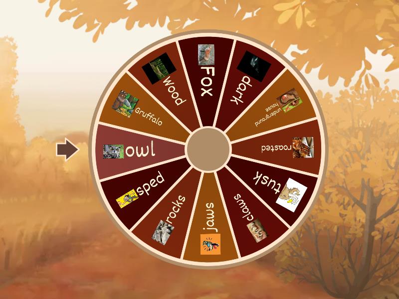 The Gruffalo: Vocabulary - Spin the wheel