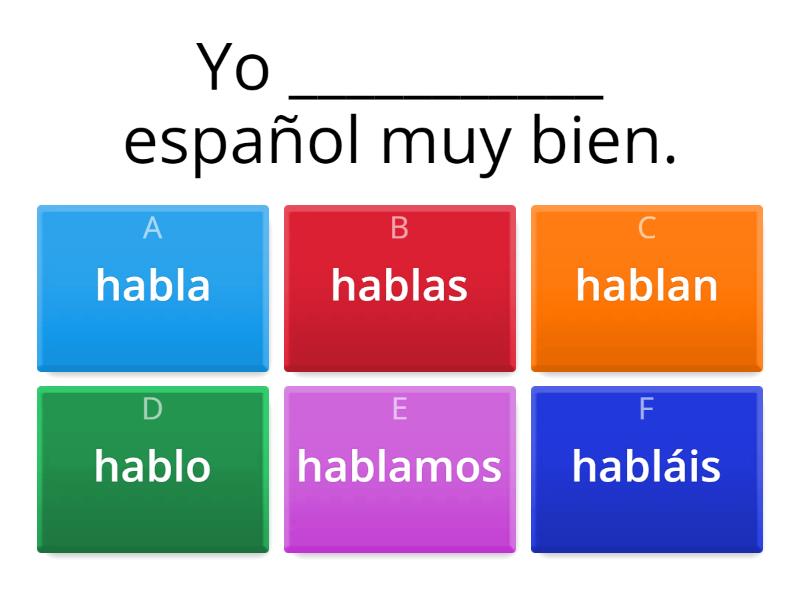 Presente de Indicativo - Verbos Regulares - Quiz