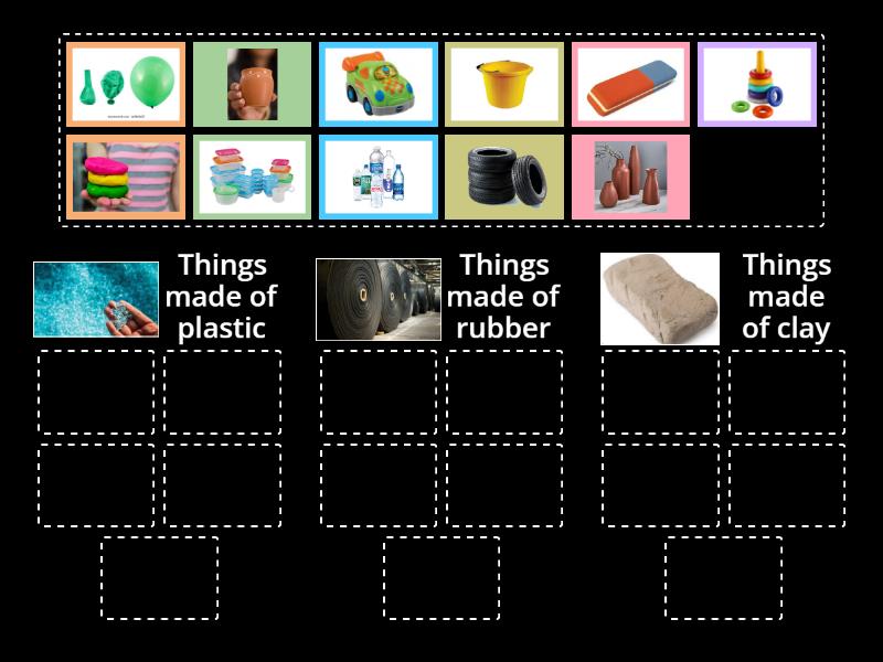 Science1- Lesson 23: Plastic, rubber and clay - Group sort