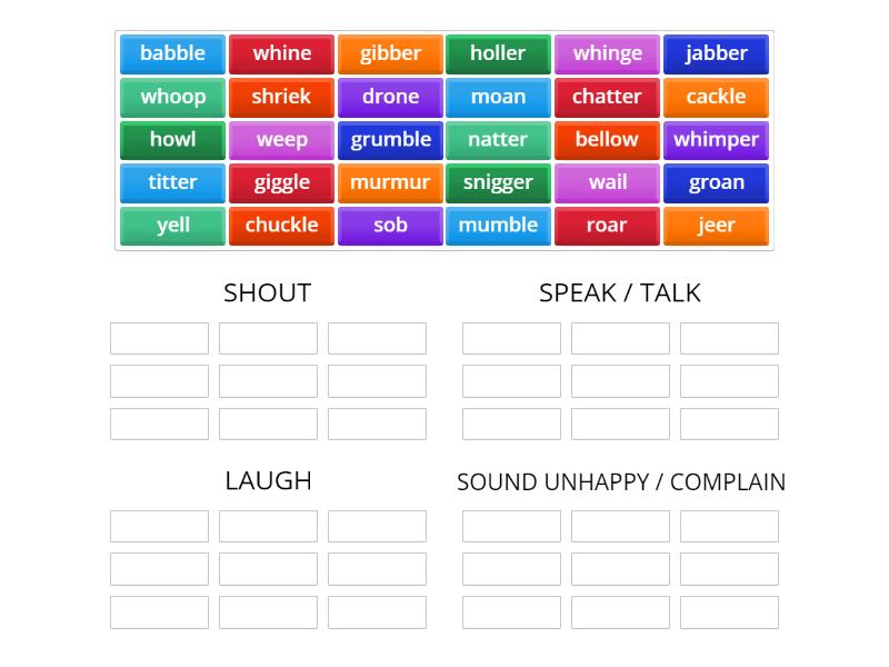C2 Describing vocal sounds - Group sort