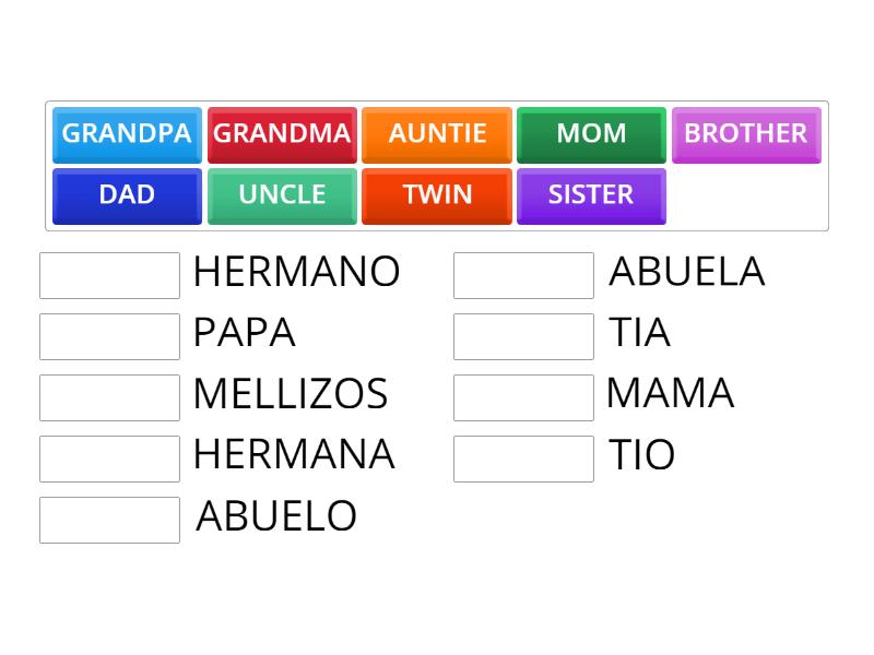 FAMILY MEMBERS - Match up