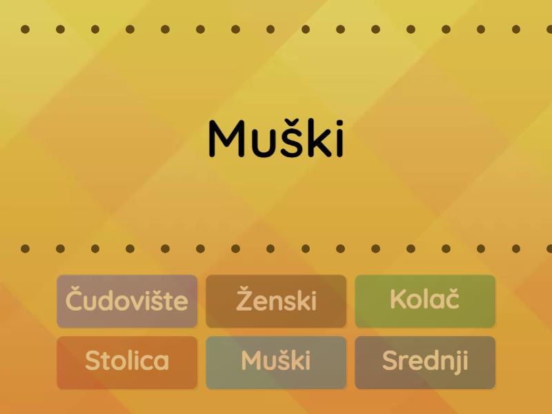 Bosanski 4. razred:Muški,ženski i srednji rod - Find the match