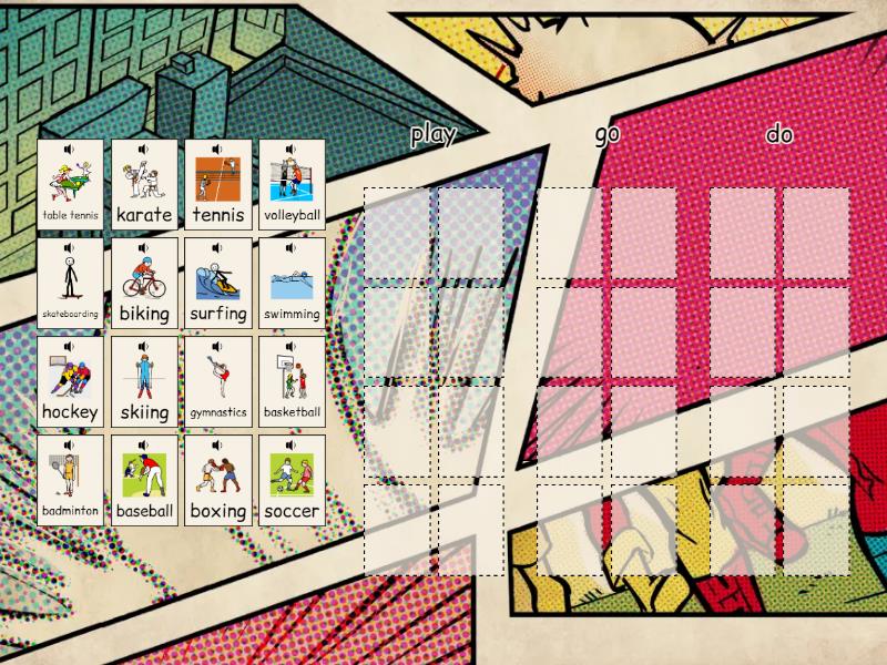 Sports and Verbs: Play - Go - Do - Ordenar por grupo