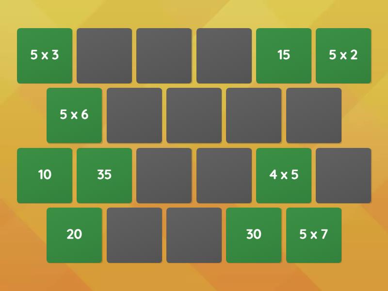 5 Times Tables Memory - Matching pairs
