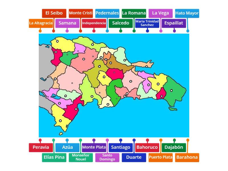 Ubica las siguientes Provincias de la Rep. Dominicana en el mapa ...