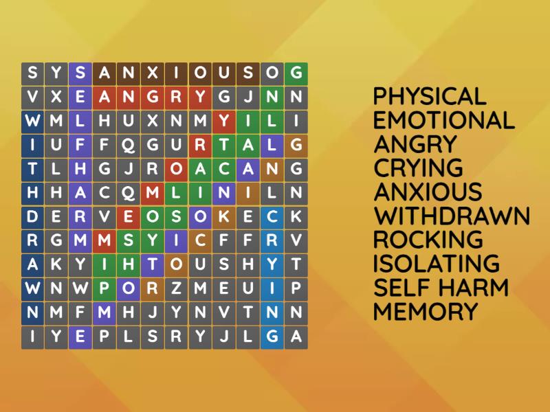 signs of stress - Wordsearch