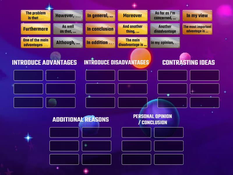SpeakOut B1 Unit 5.1 Discursive Essay (linkers) - Group sort