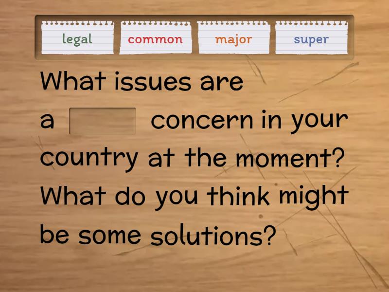 Adjective Noun Collocations - Complete the sentence