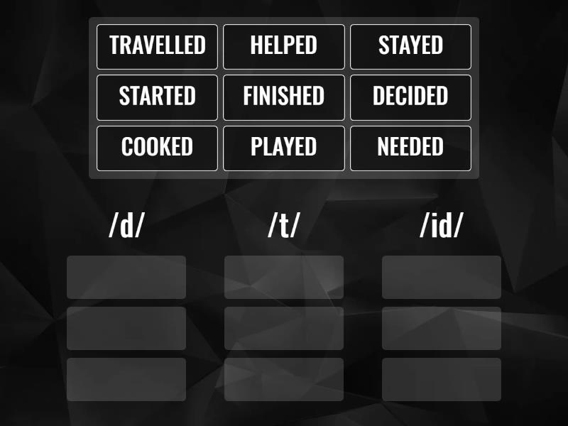 Regular Verbs Pronunciation - Group sort