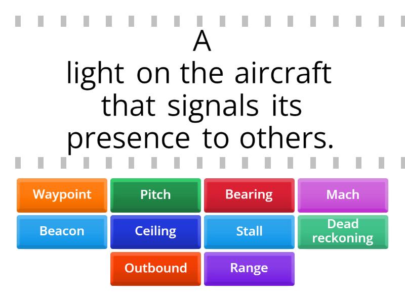 ICAOPREP - Aviation vocabulary 4 - Find the match