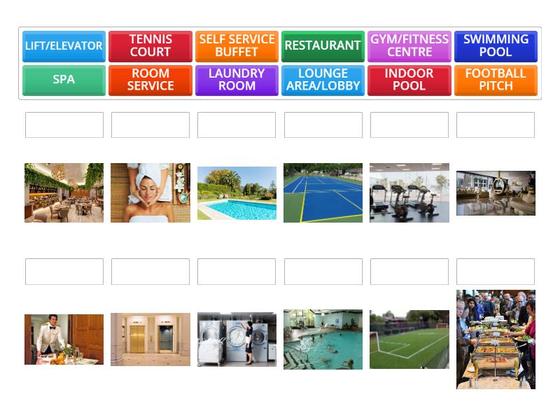 Amenities - Vocabulary - Match up