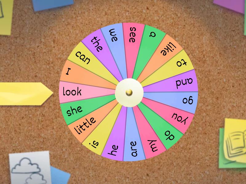 sight word wheel - Spin the wheel
