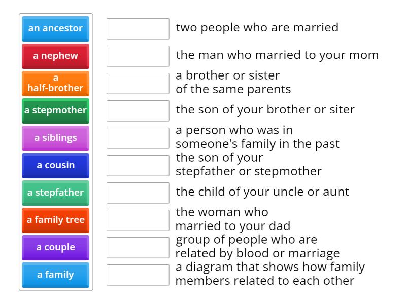 Family and Relatives - Match up