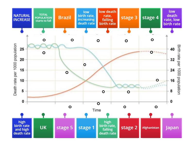 Demographic Transition Model - Labelled diagram