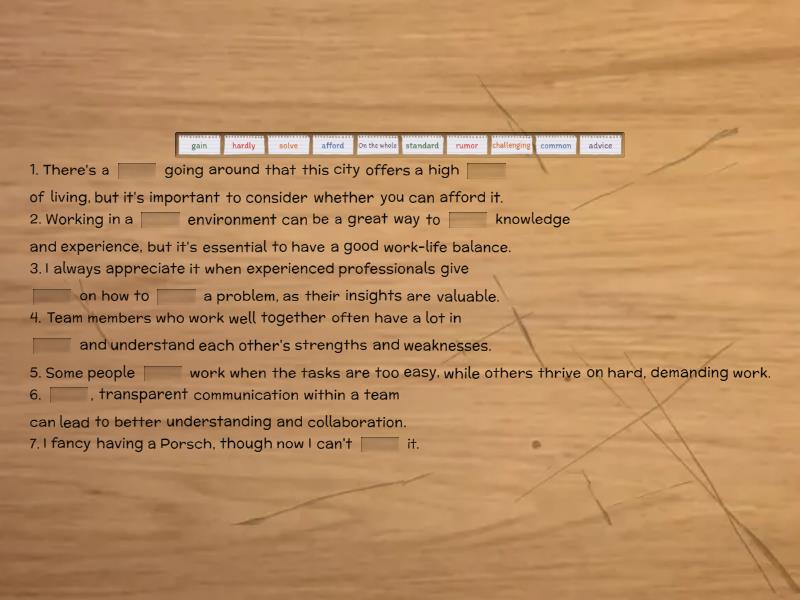 Roadmap B1+, Unit 2B -1 - Complete the sentence