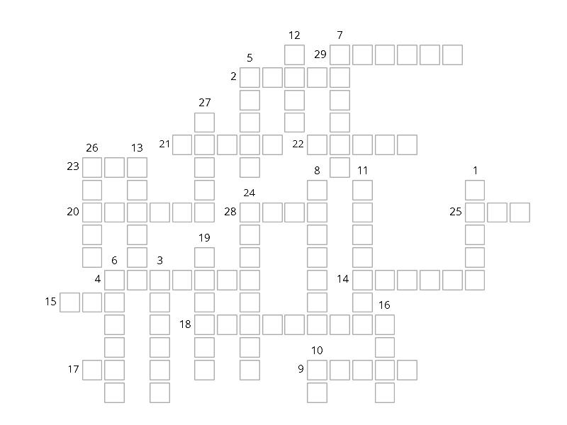 A2 difficult word list page 1 - Crossword