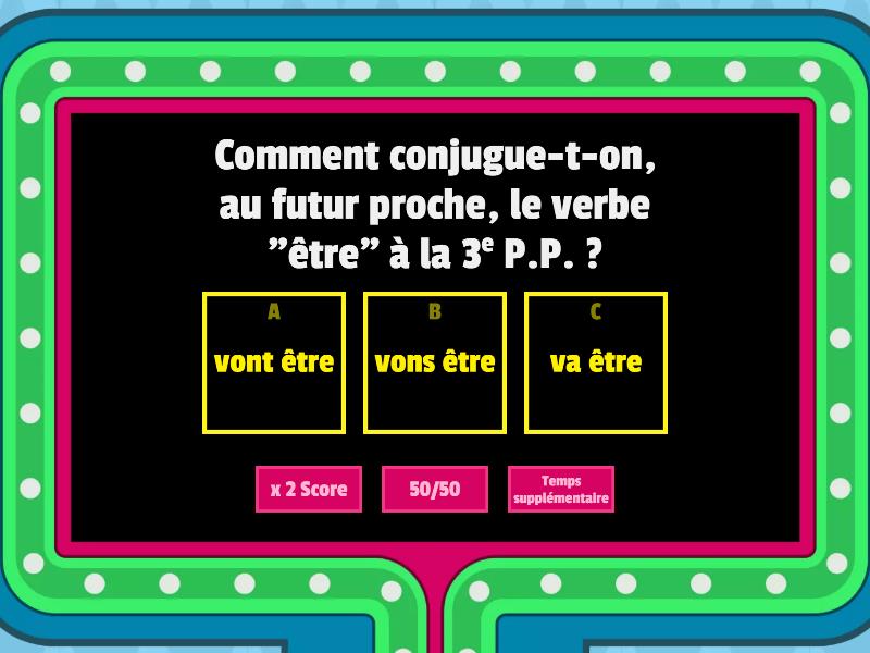 J&A : Le futur proche - Verbes du 2e groupe - Gameshow quiz