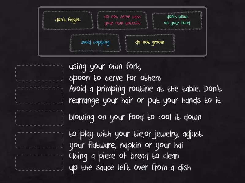 manners B2 - Match up