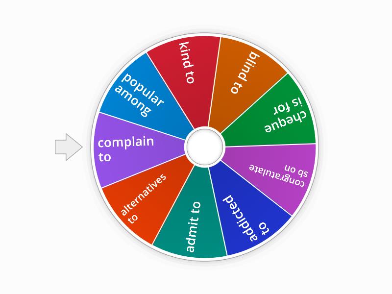 Preposition patterns - Spin the wheel
