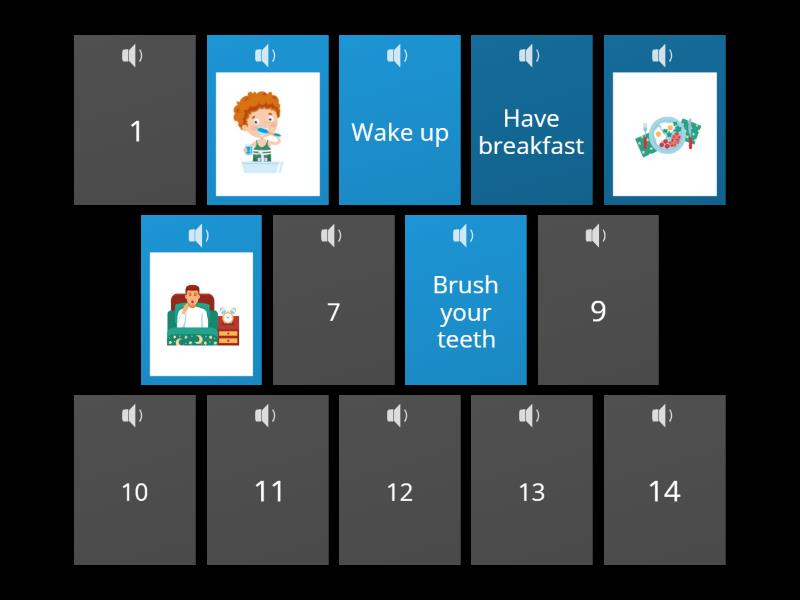 Daily routine match the pairs - Parejas