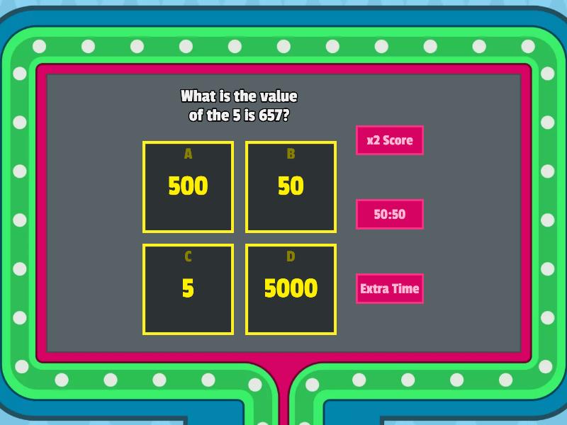 Place Value - Gameshow quiz