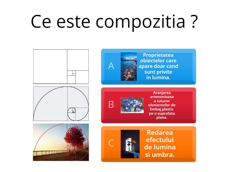 Educatie plastica/Clasa a V-a/ Compozitia plastica - Quiz