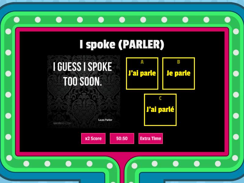 The Passé Composé with AVOIR (regular verbs) - Gameshow quiz