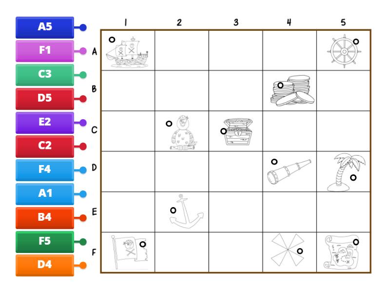 Reading a Map Grid - Drag the grid coordinate to the matching object ...