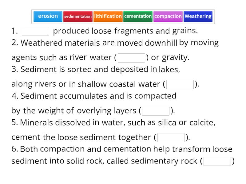 Different types of sedimentary rock - Missing word