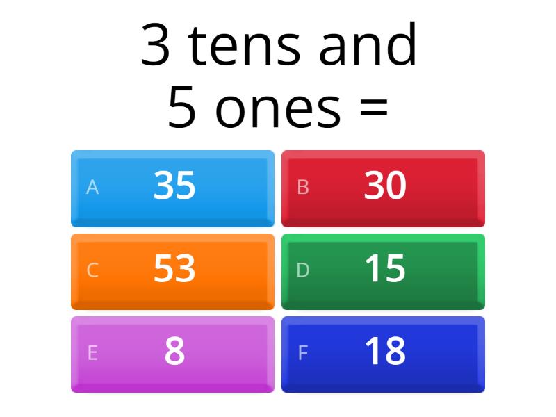 ones and tens - Quiz