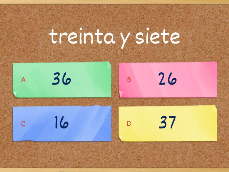 los números hasta cien - ELE A1 - Quiz