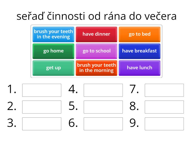 Daily routines 2 - Orden correcto