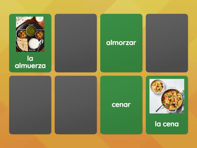 la comida - Matching pairs