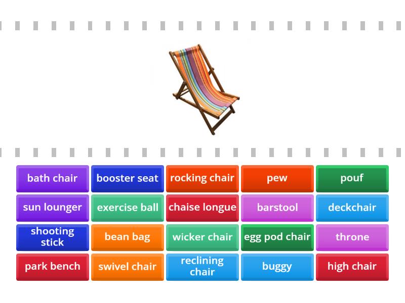 Chairs and sitting - Find the match