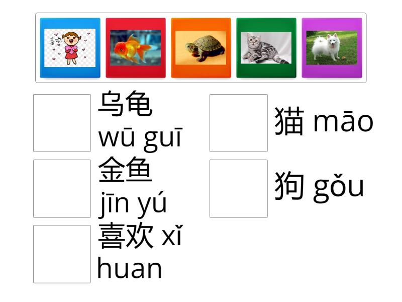 STEP 1B - BAI 5 pinyin - Match up