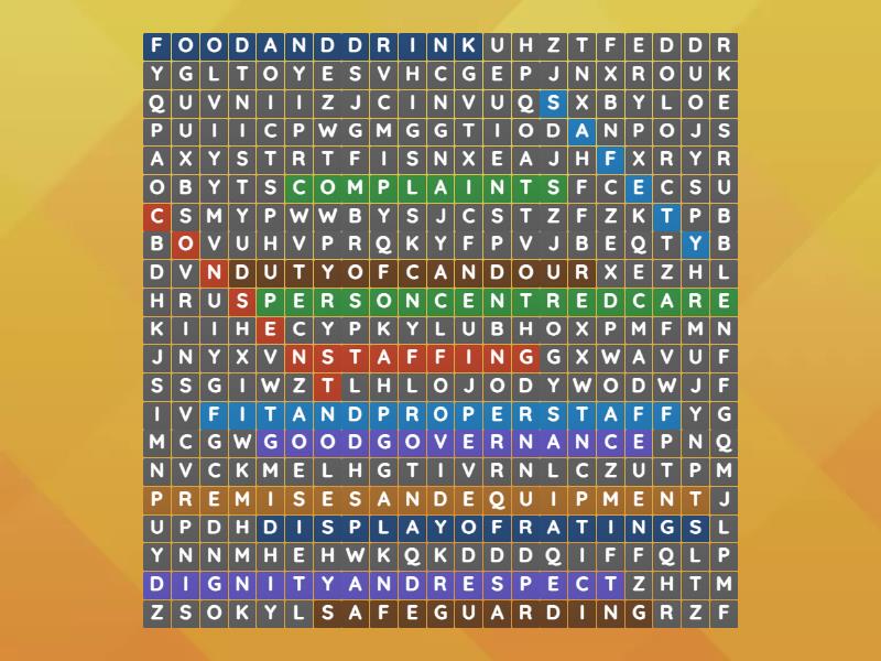 Fundamental Standards - Wordsearch