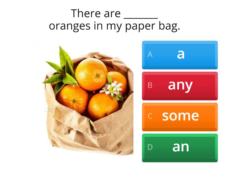 A/ AN / SOME / ANY - Quiz