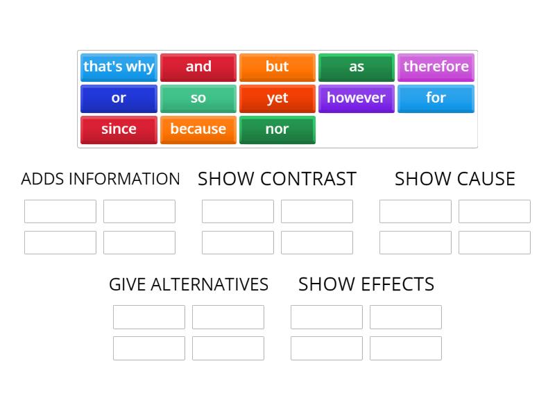 COORDINATING CONJUNCTIONS - Group sort