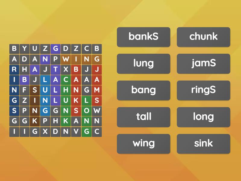 Camille Glued sounds - Wordsearch