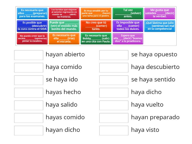 Present Perfect Subjunctive - Match up