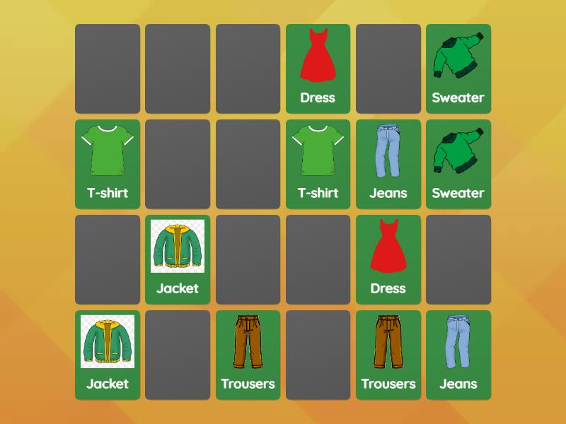 Clothes Matching game - Matching pairs