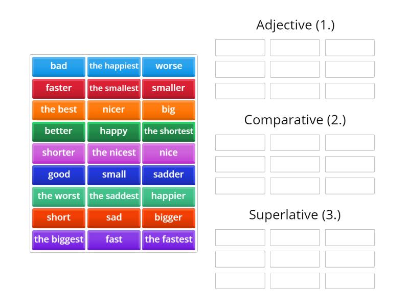Comparative, superlative - Group sort