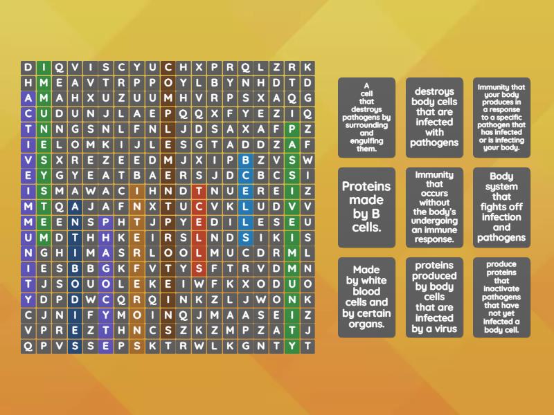 Bio activity - Wordsearch