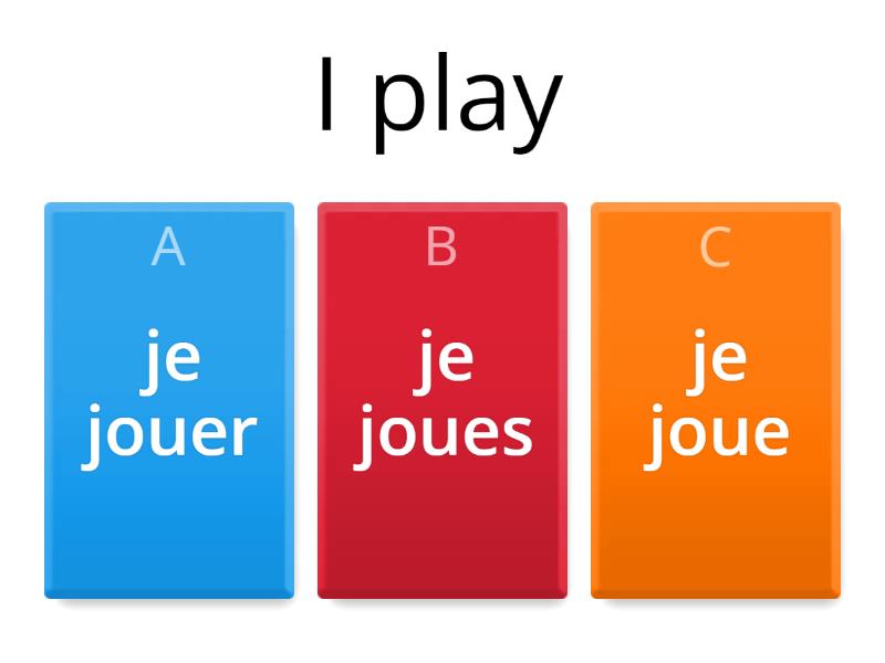 jouer - to play (a regular -er verb) - Cuestionario