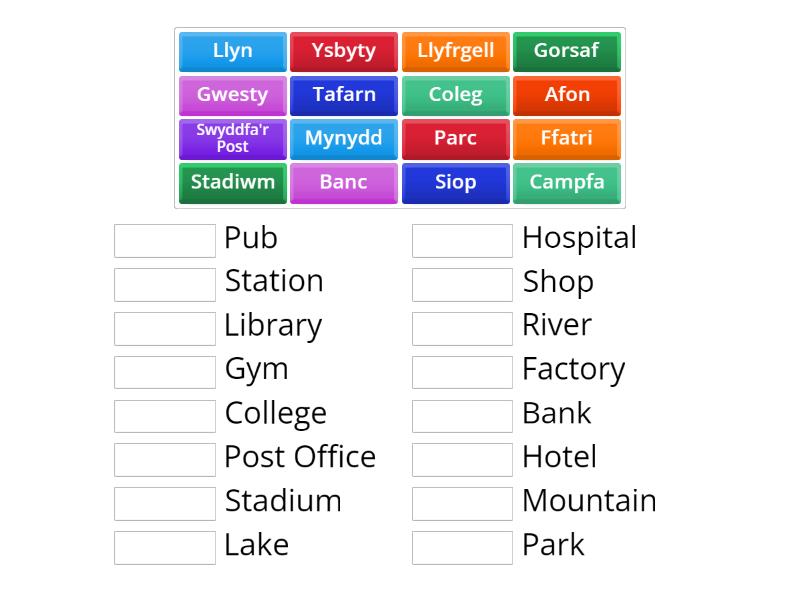 Cyfleusterau / facilities - Match up