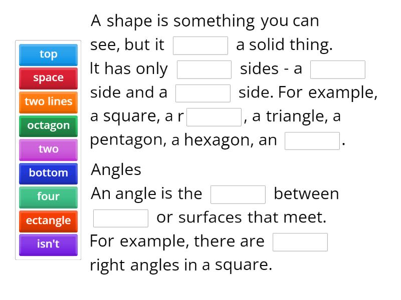 Shapes - Complete the sentence