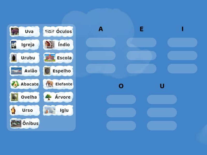 Relembrando as vogais - Group sort